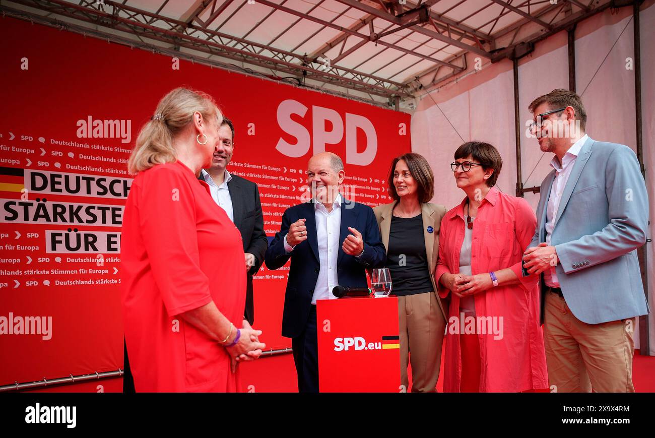 Leipzig, Deutschland. 01st June, 2024. SPD rally for the European ...