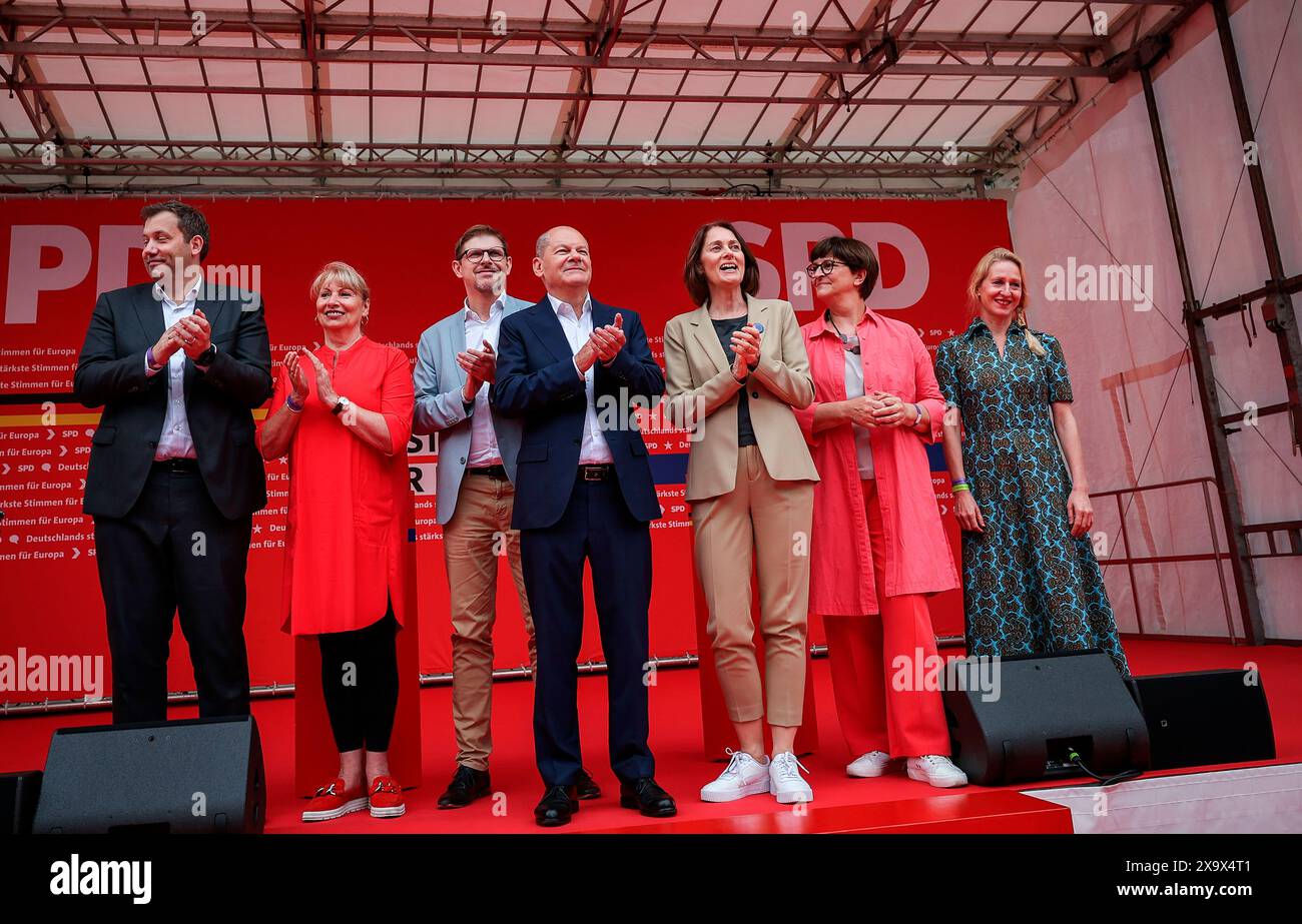 Leipzig, Deutschland. 01st June, 2024. SPD rally for the European ...