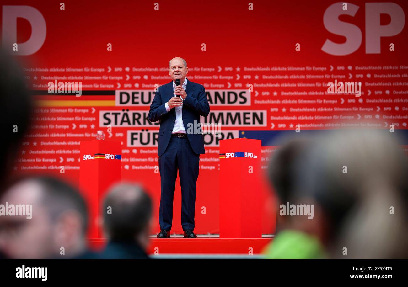 Leipzig, Deutschland. 01st June, 2024. SPD rally for the European ...