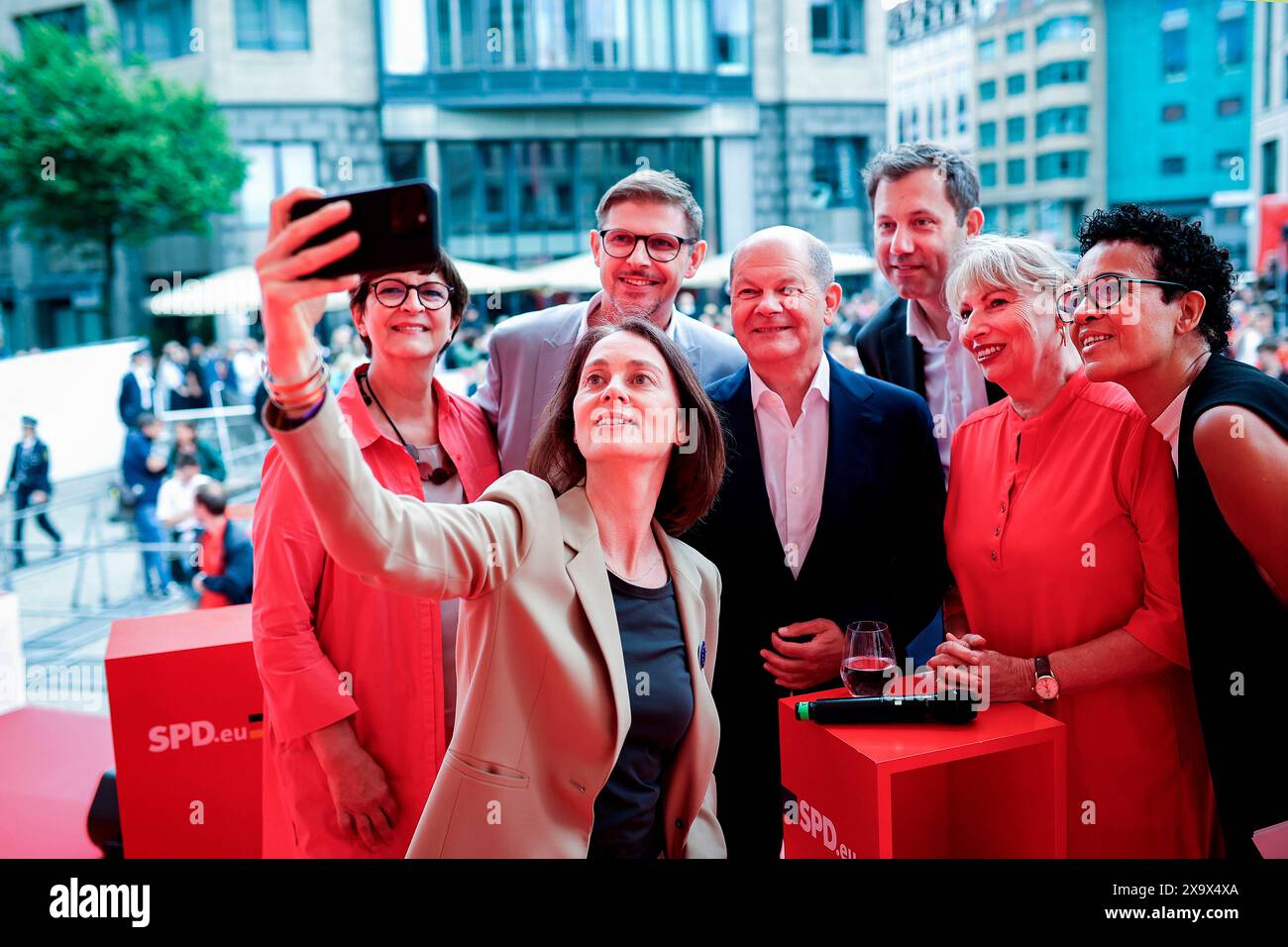 Leipzig, Deutschland. 01st June, 2024. SPD rally for the European ...