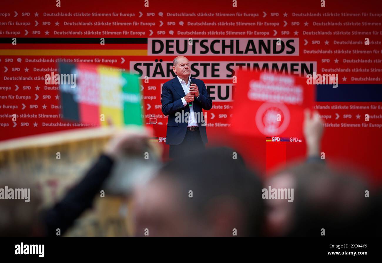 Leipzig, Deutschland. 01st June, 2024. SPD rally for the European ...