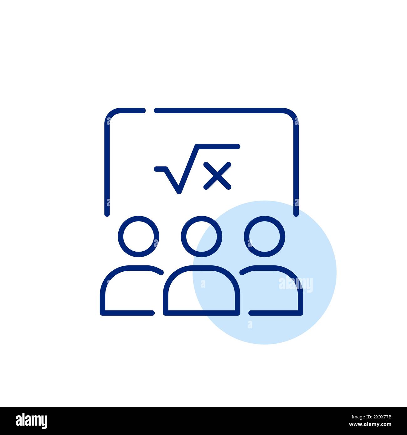 People watching maths seminar. Online education, e-learning ...