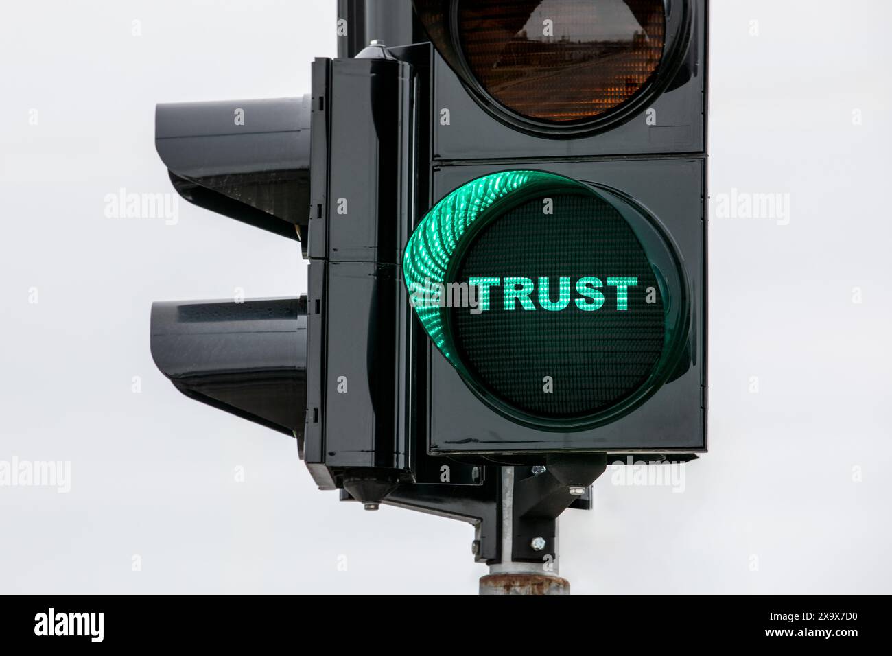 TRUST concept. Traffic Light with red light Stock Photo - Alamy