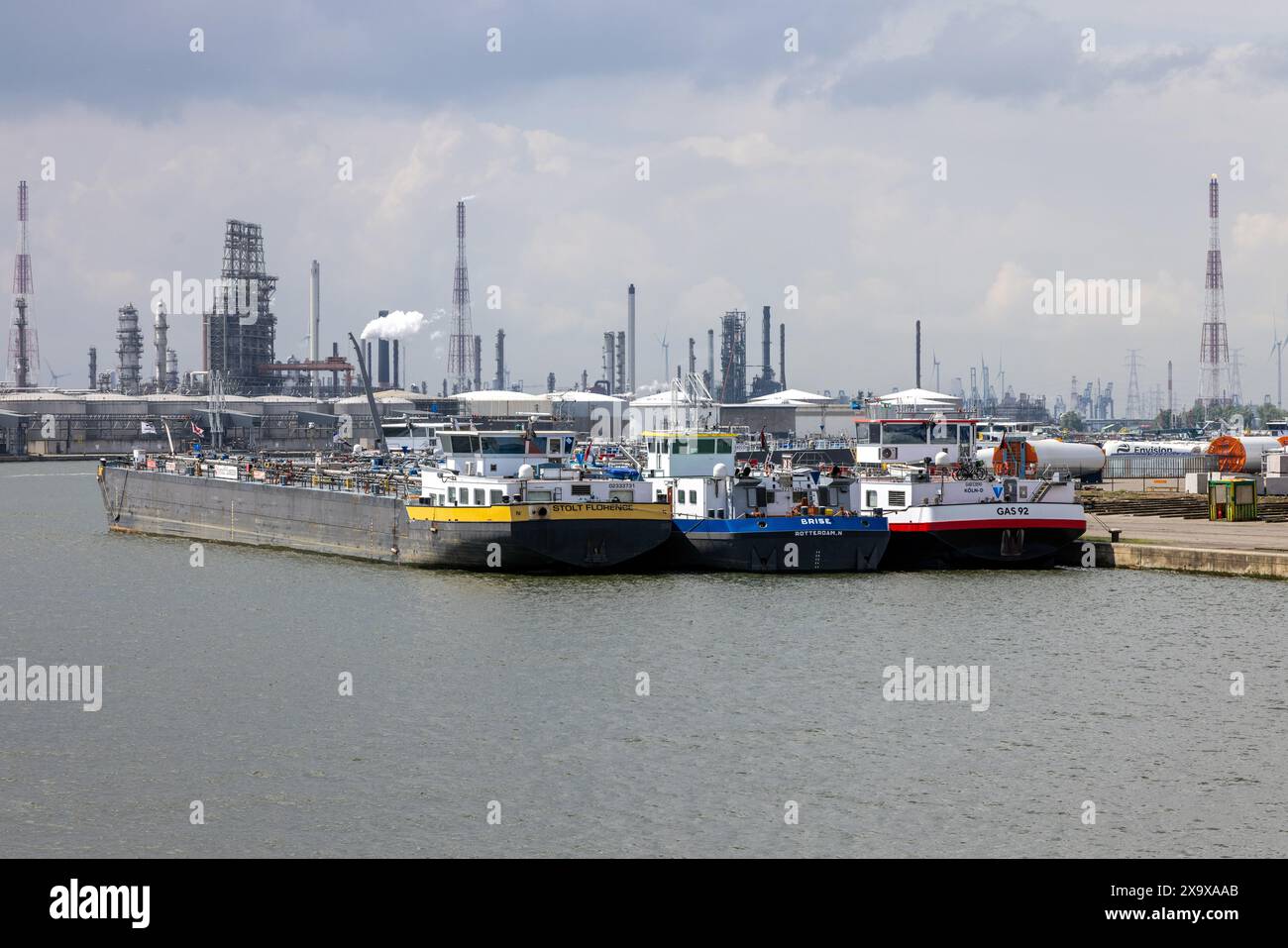 Barges moored in the Port of Antwerp, Flanders, Belgium Stock Photo - Alamy
