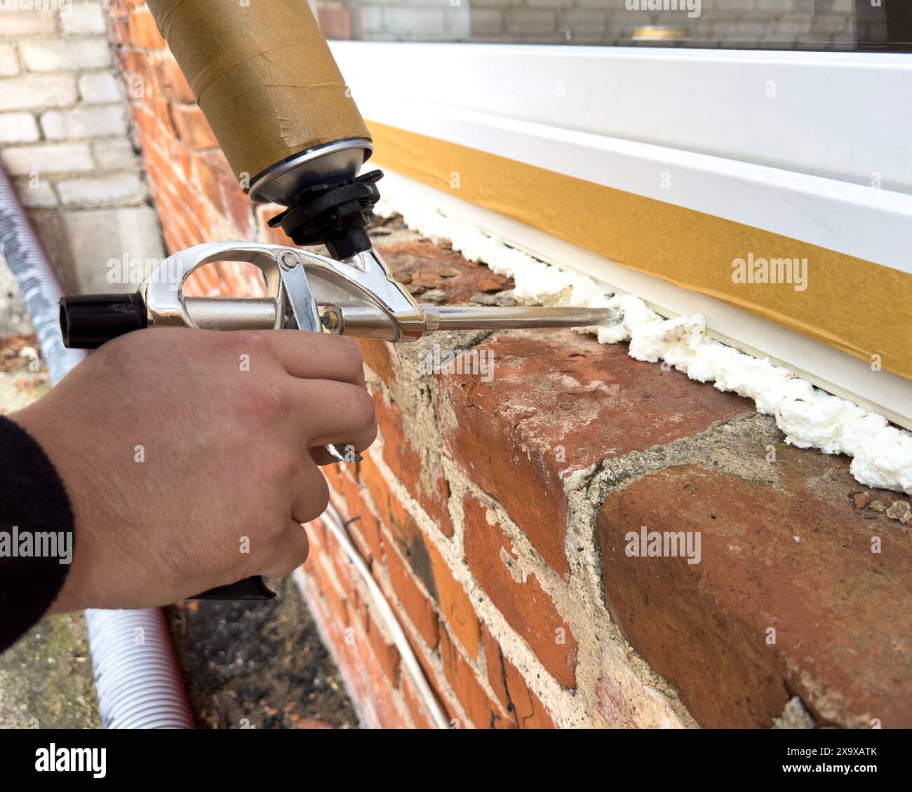 Window installation. The process of insulating windows with ...