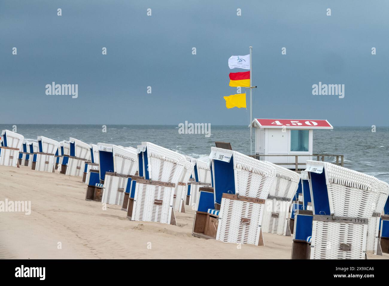 03 June 2024, Schleswig-Holstein, Westerland (sylt): Beach chairs on ...