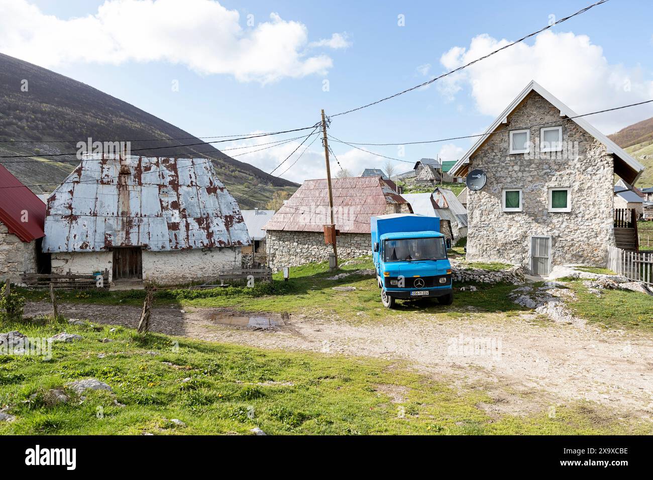 Traditional houses in Mountain village of Lukomir in Bosnia and ...