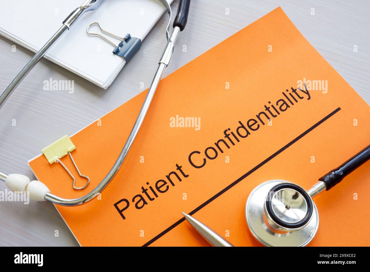 Patient confidentiality documents and medical stethoscope Stock Photo ...