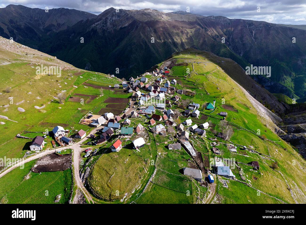 Traditional houses in Mountain village of Lukomir in Bosnia and ...