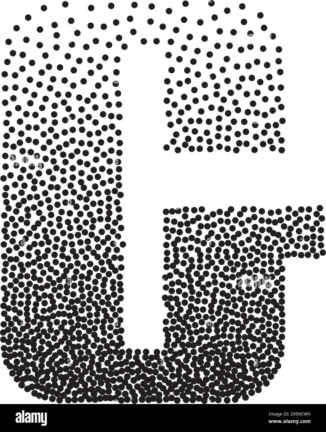 Halftone gradient grain letter G. Vector stipple dotted textured font ...