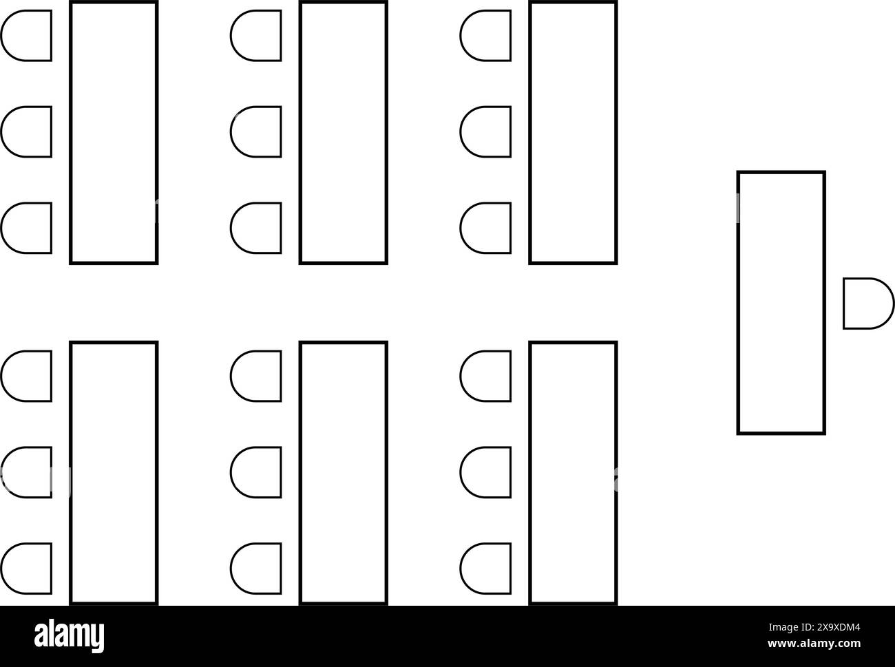 Graphic schema of seats in classroom. Lectorium, meeting or conference ...