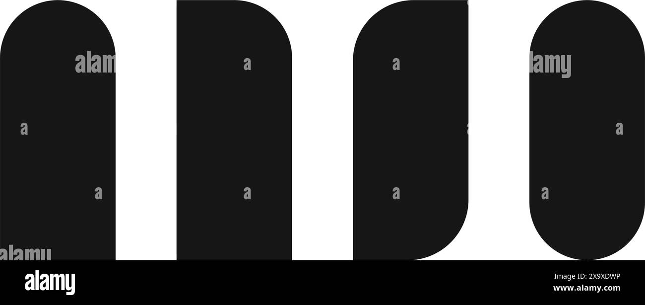 Set of arch, semiarch, leaf and double arc shapes. Templates for ...