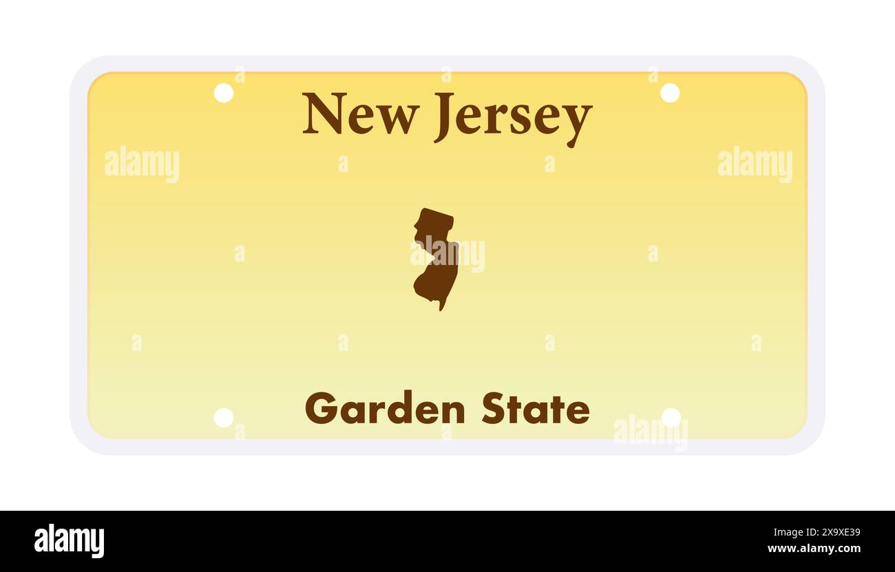 License plate of New Jersey. Car number plate. Vector stock ...