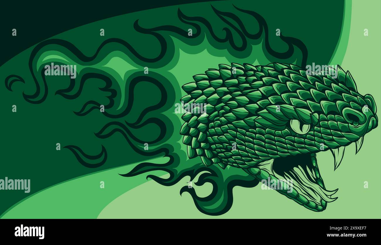 vector illustration of Viper Snake with Flame Stock Vector Image & Art ...