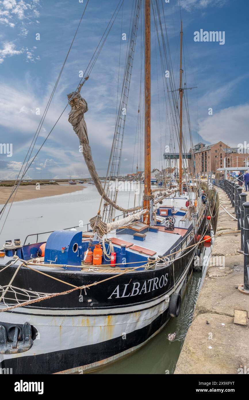 The Albatros sailing ship in the habour at Wells next the Sea in ...