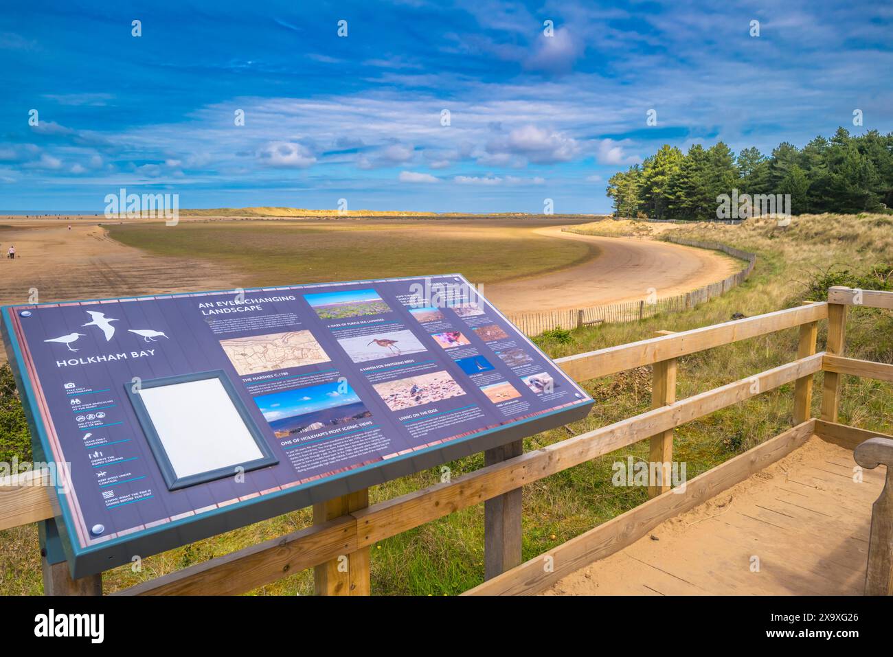 Viewing point at Holkham Bay Stock Photo - Alamy
