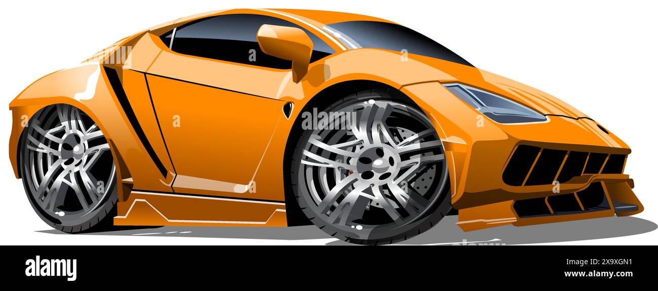 Cartoon sport car isolated on white background. Available EPS-10 format ...