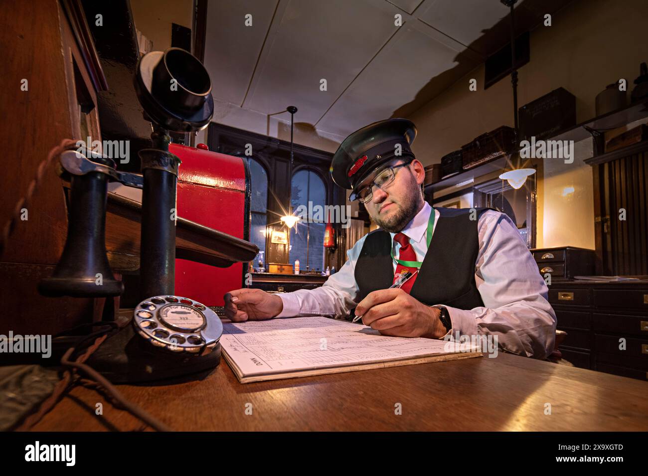 Ticket office at Haworth heritage railway station Stock Photo - Alamy