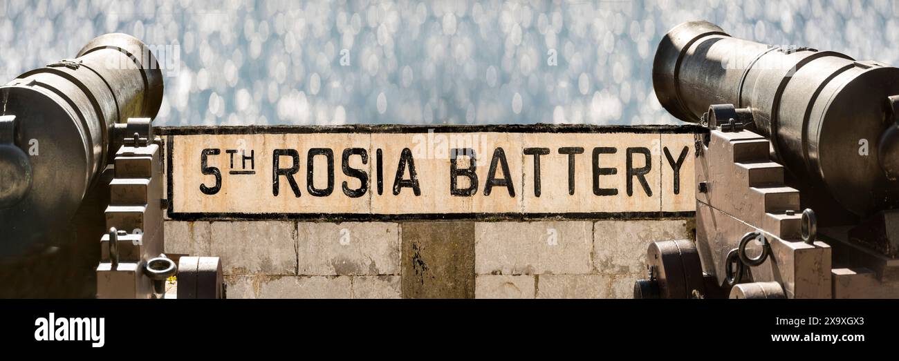 Gun battery on Gibraltar Stock Photo - Alamy