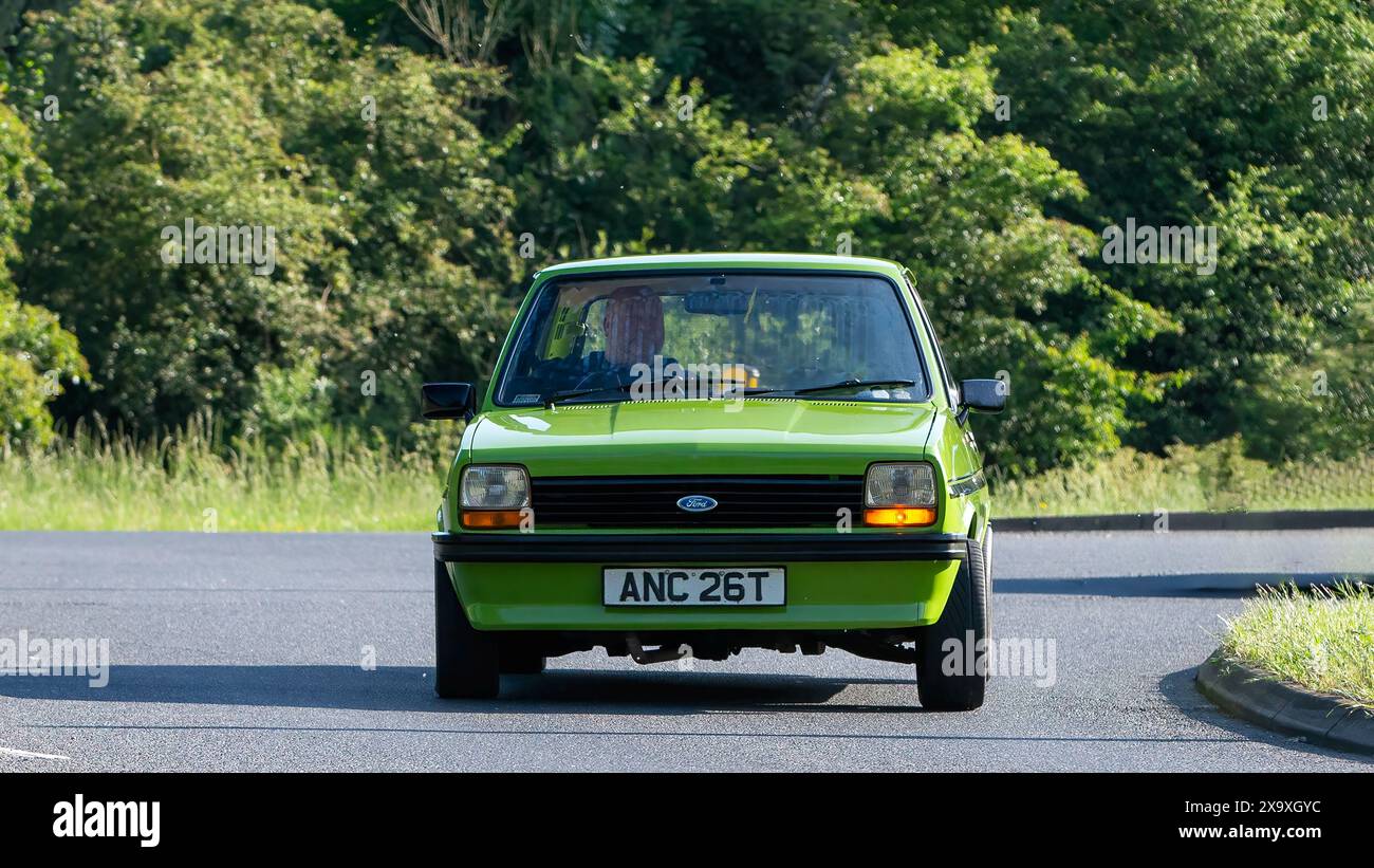 Stony Stratford,UK - June 2nd 2024: 1978 green Ford Fiesta classic car ...