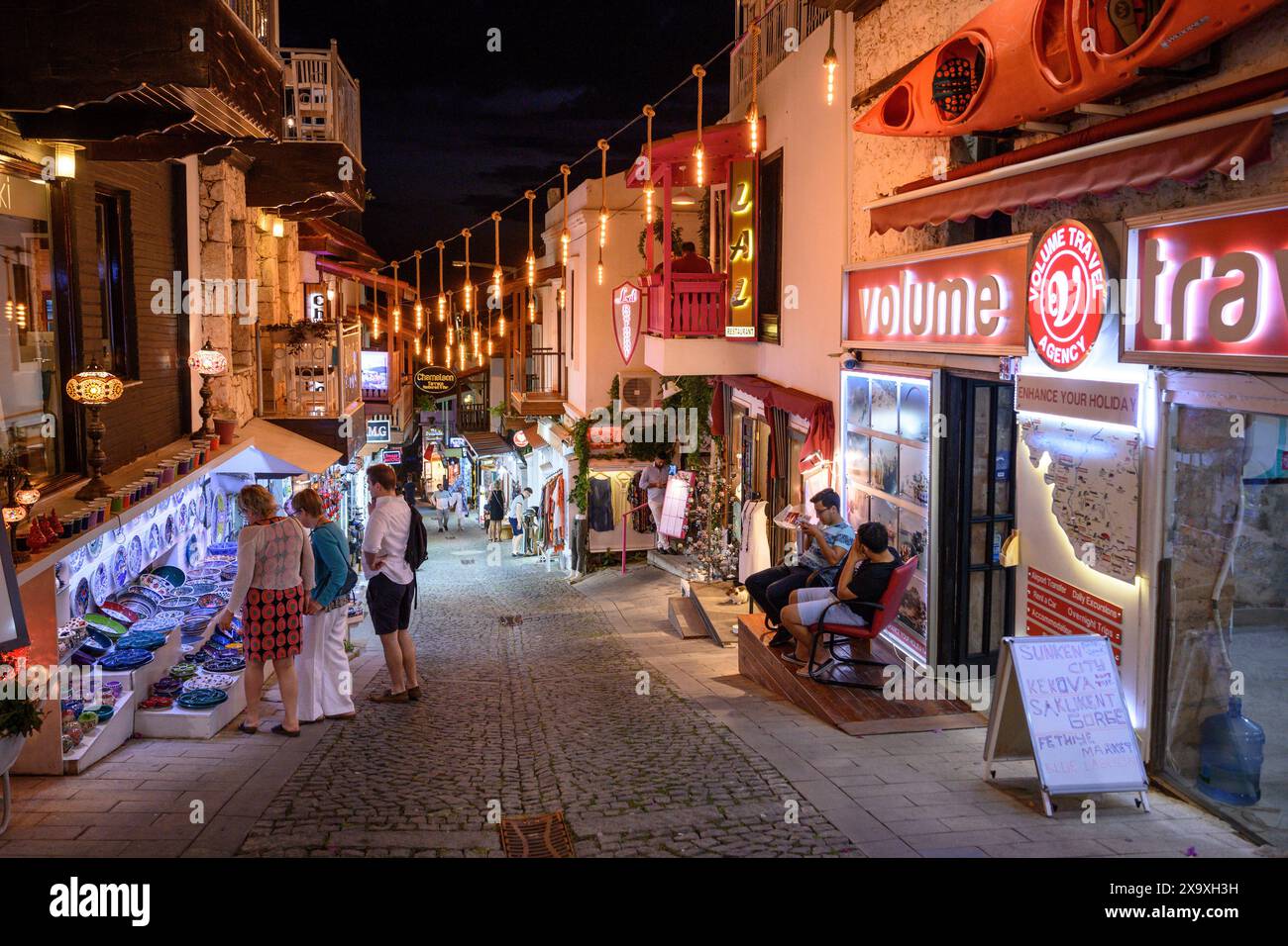 Kalkan town centre Stock Photo - Alamy