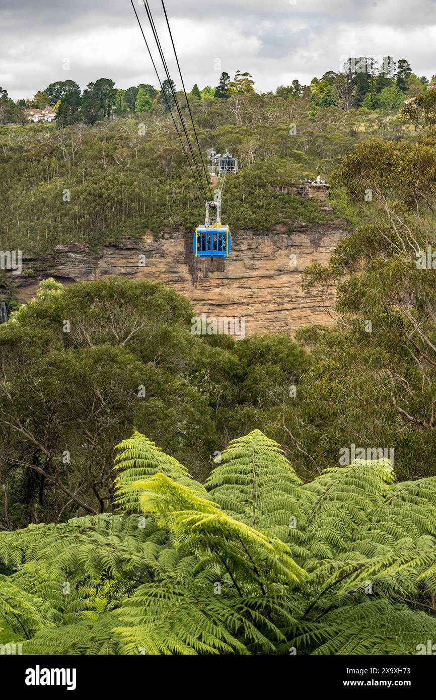 A cable car at the Scenic World resort in the Blue Mountains of New ...