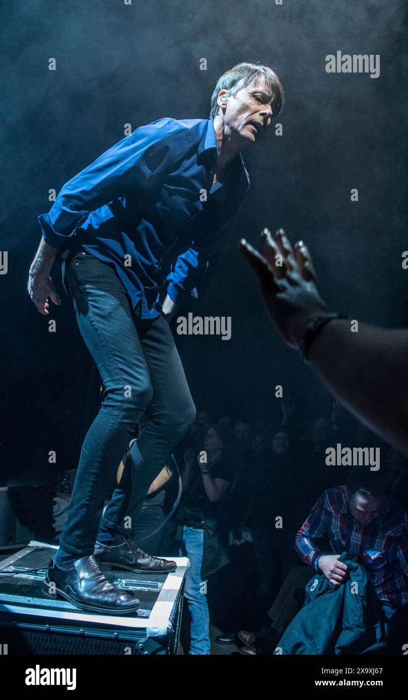 Frontman of British band Suede Brett Anderson playing a live gig at The ...