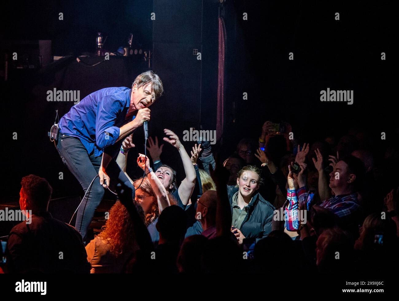 Frontman of British band Suede Brett Anderson playing a live gig at The ...