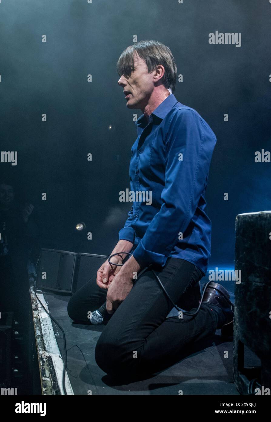 Frontman of British band Suede Brett Anderson playing a live gig at The ...