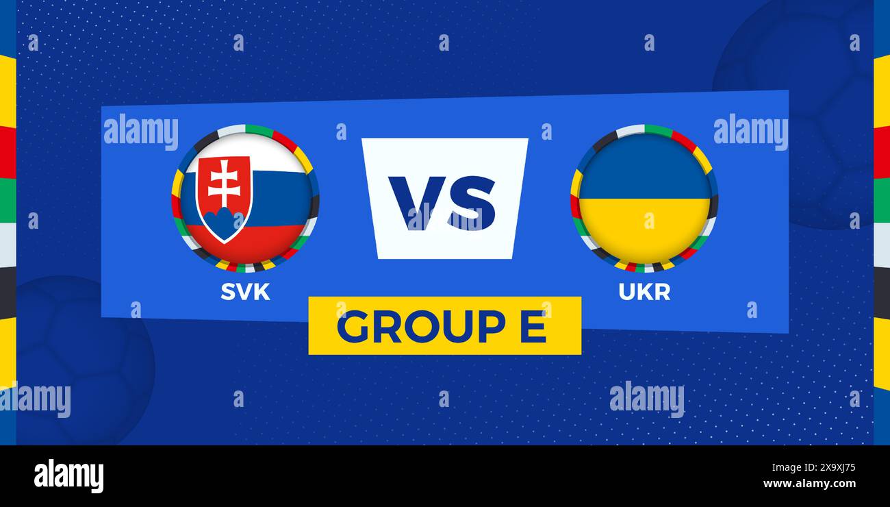 Slovakia vs Ukraine football match on group stage. Football competition ...