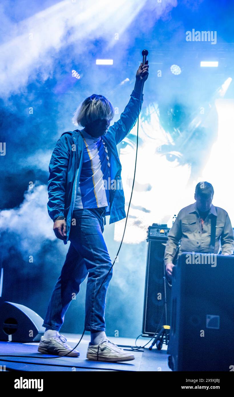 The Charlatans frontman Tim Burgess playing a live gig at The Piece ...