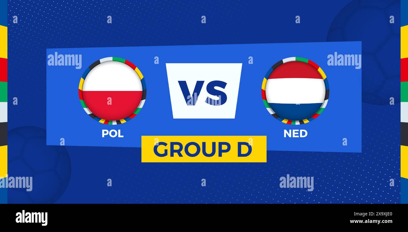 Poland vs Netherlands football match on group stage. Football ...