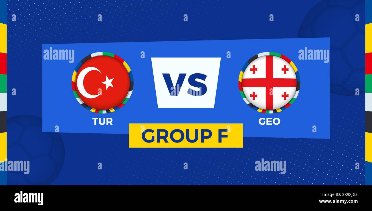 Turkey vs Georgia football match on group stage. Football competition ...
