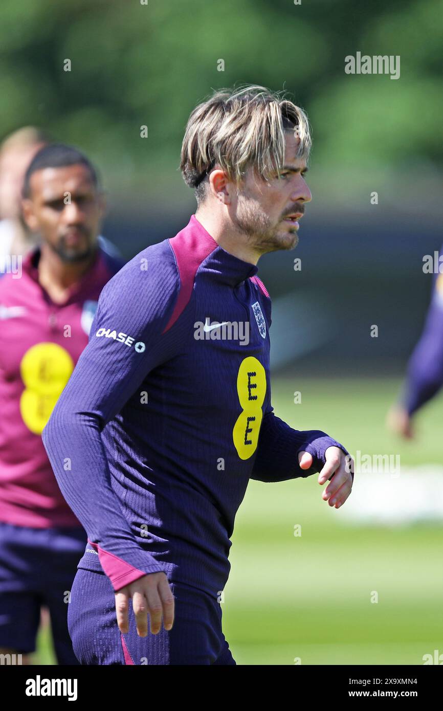 Darlington, UK. 02nd June, 2024. England. Forward Jack Grealish during ...