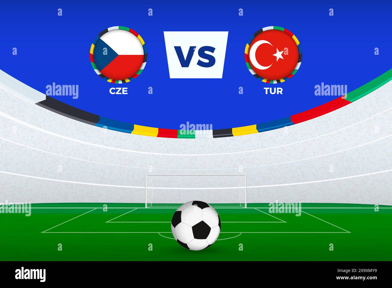 Illustration of stadium for football match between Czech Republic and ...