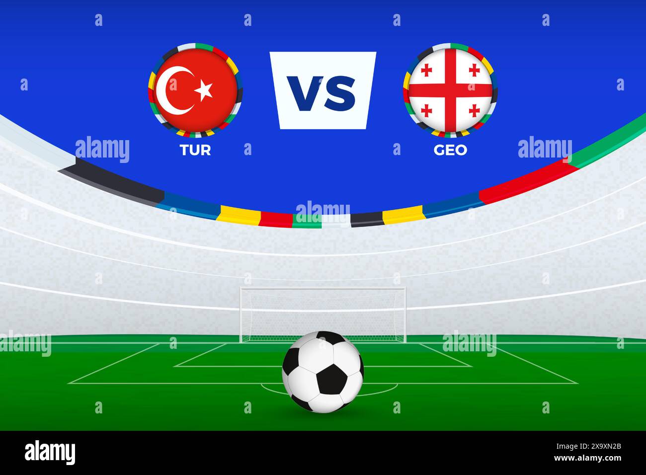 Illustration of stadium for football match between Turkey and Georgia ...