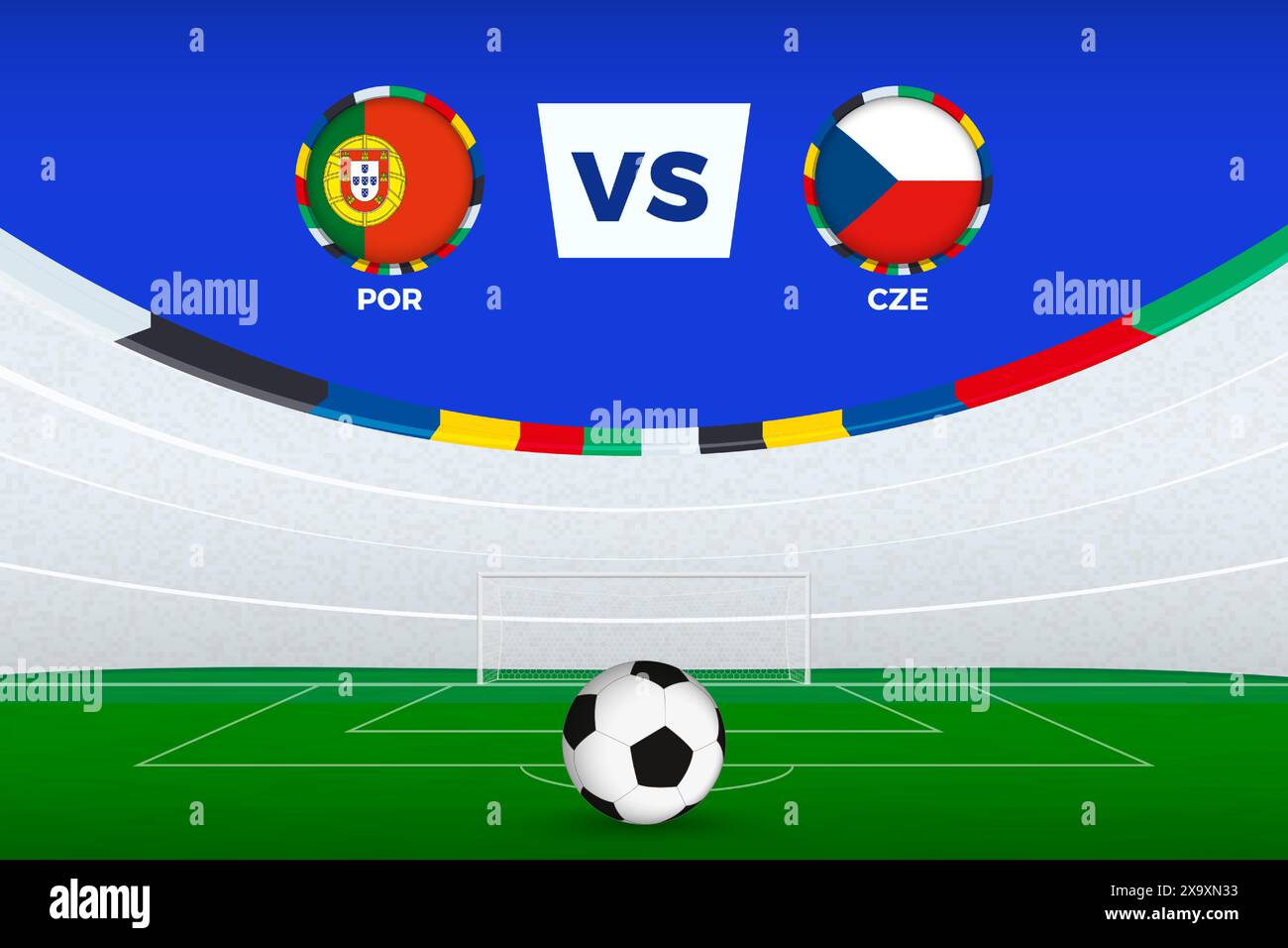 Illustration of stadium for football match between Portugal and Czech ...