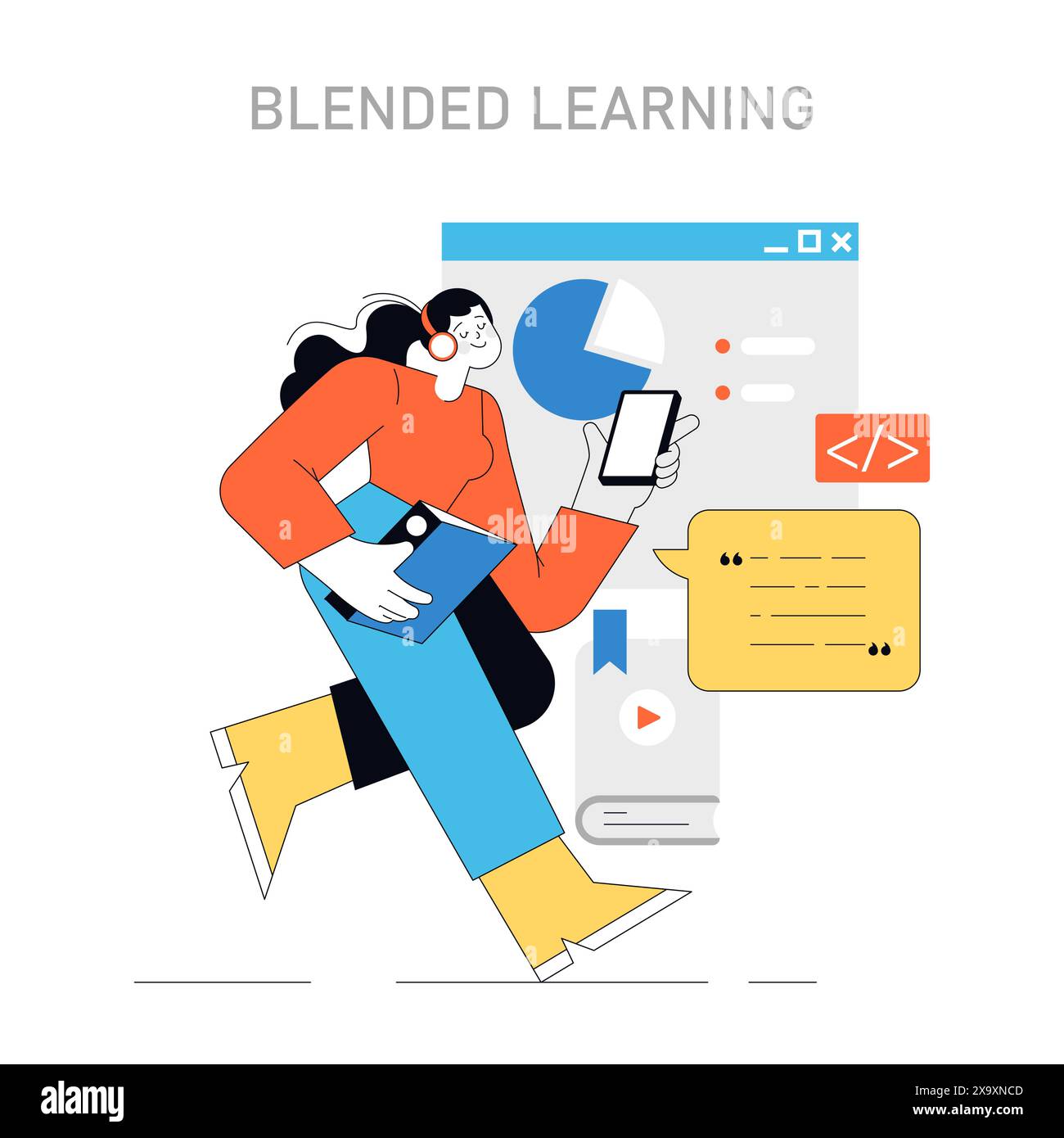 Blended Learning concept. A dynamic fusion of traditional education ...
