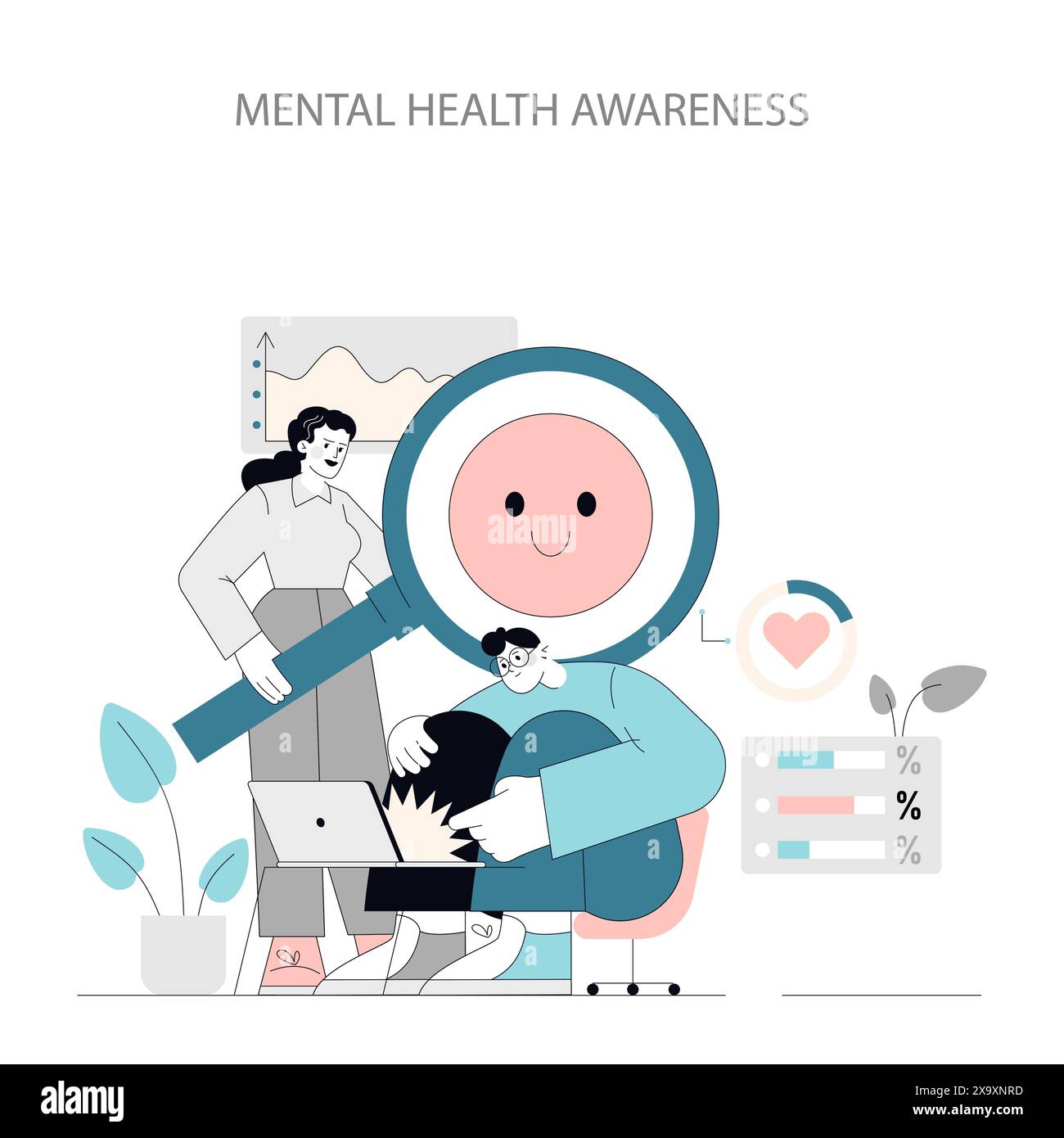 Mental Health Awareness concept. Support and care with a focus on ...