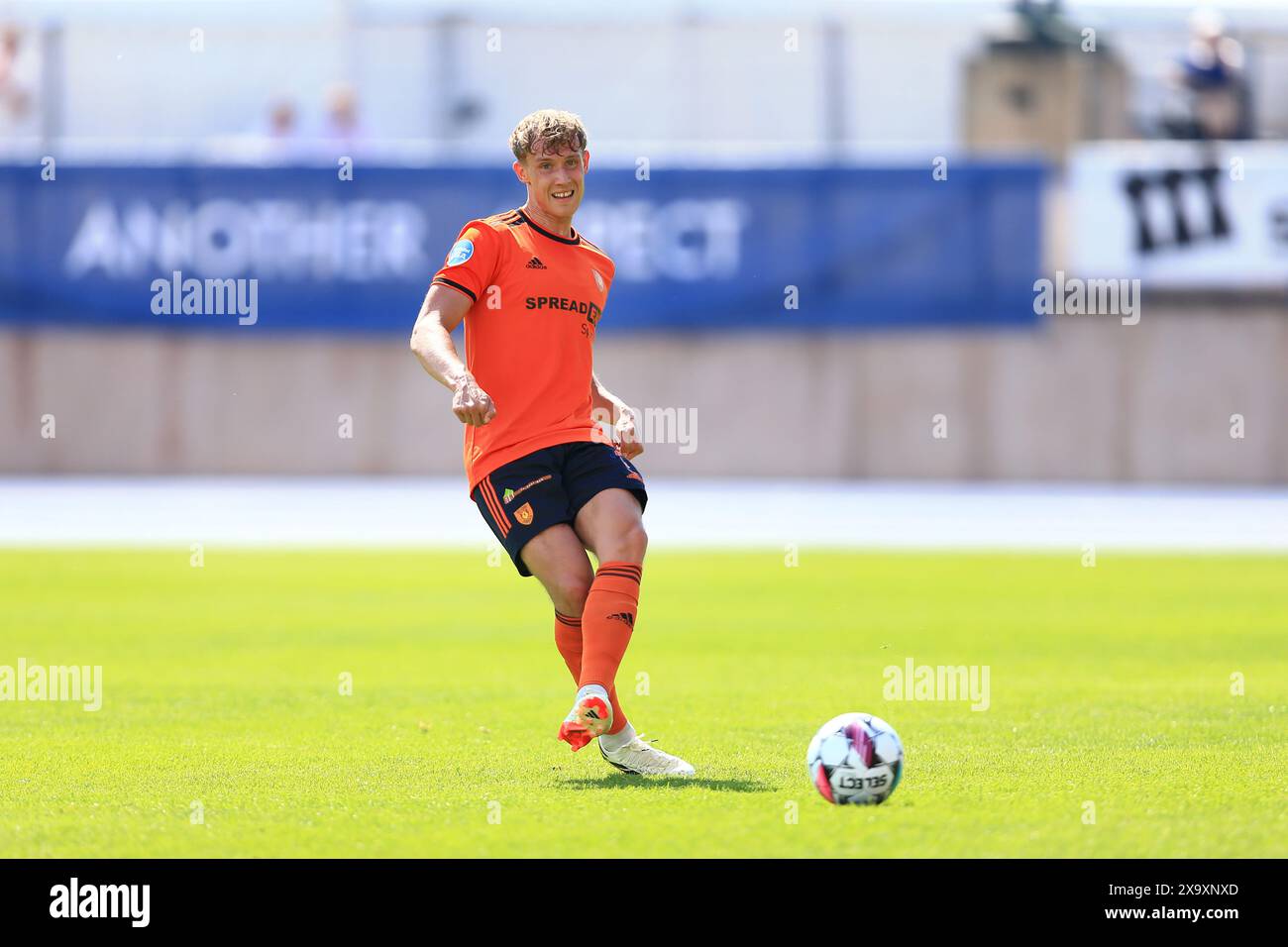 Copenhagen, Denmark. 01st, June 2024. Rasmus Moller (2) of Hilleroed Fodbold seen during the ...