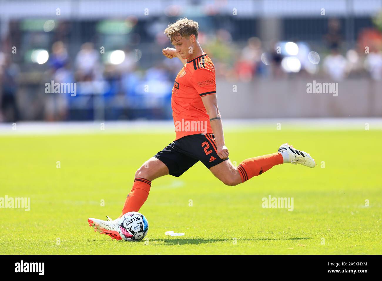 Copenhagen, Denmark. 01st, June 2024. Rasmus Moller (2) of Hilleroed Fodbold seen during the ...