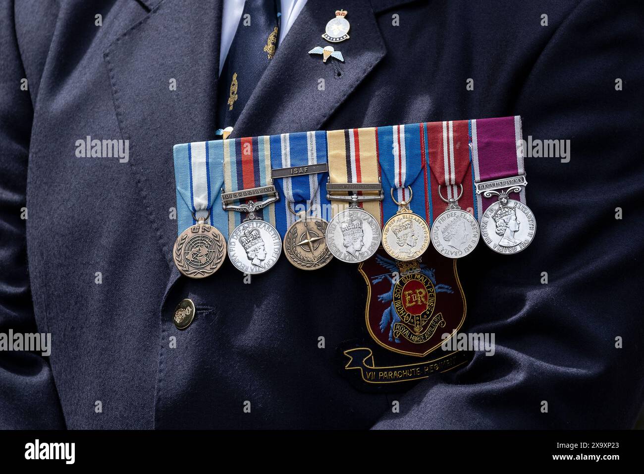 Medals proudly worn on the chest of a veteran serviceman attending the ...