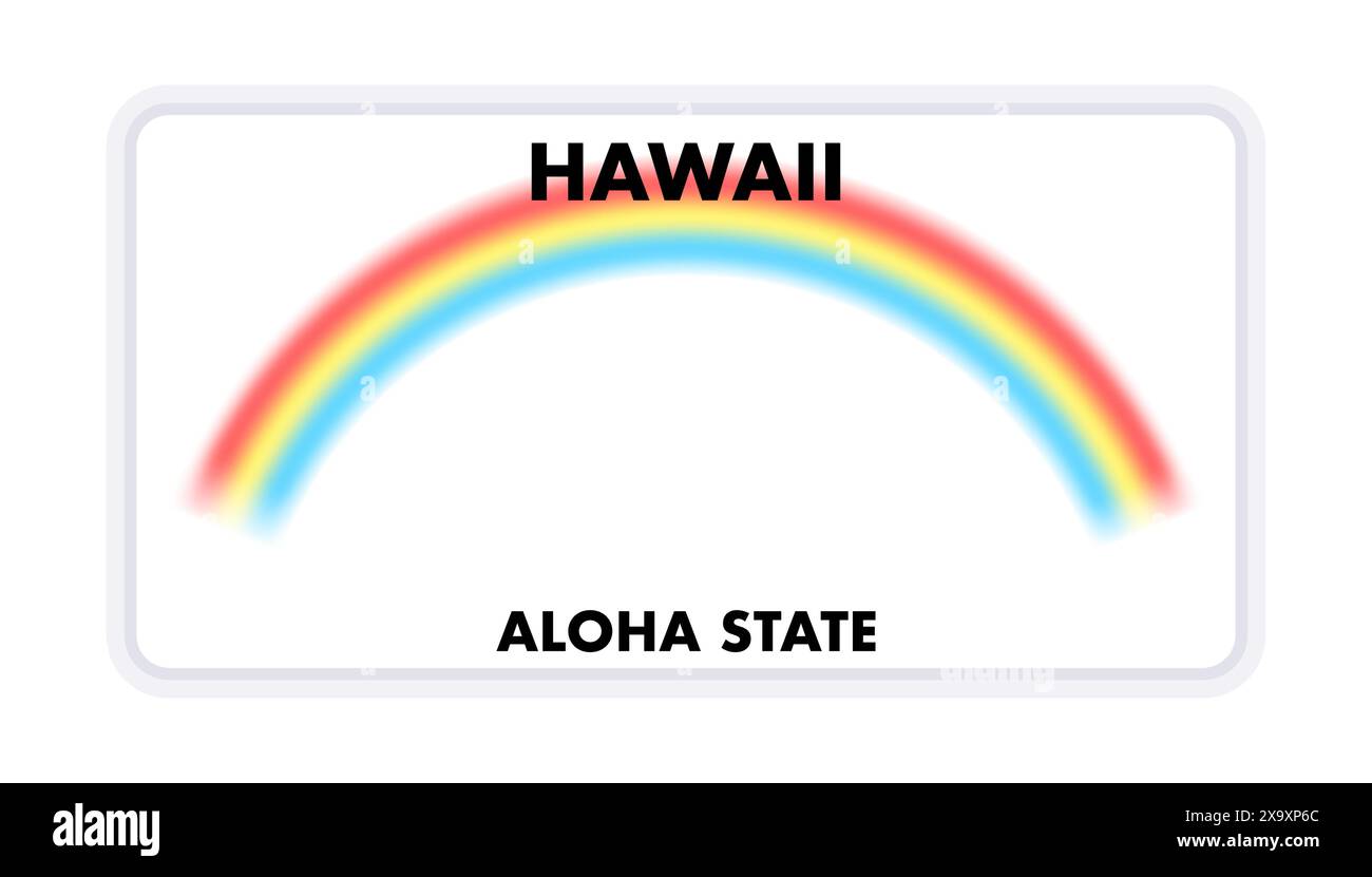 License plate of Hawaii. Car number plate. Vector stock illustration ...