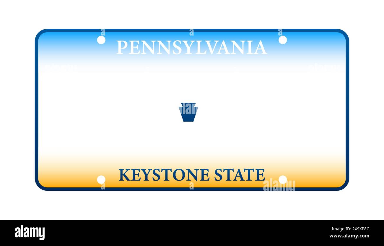 License plate of Pennsylvania. Car number plate. Vector stock ...
