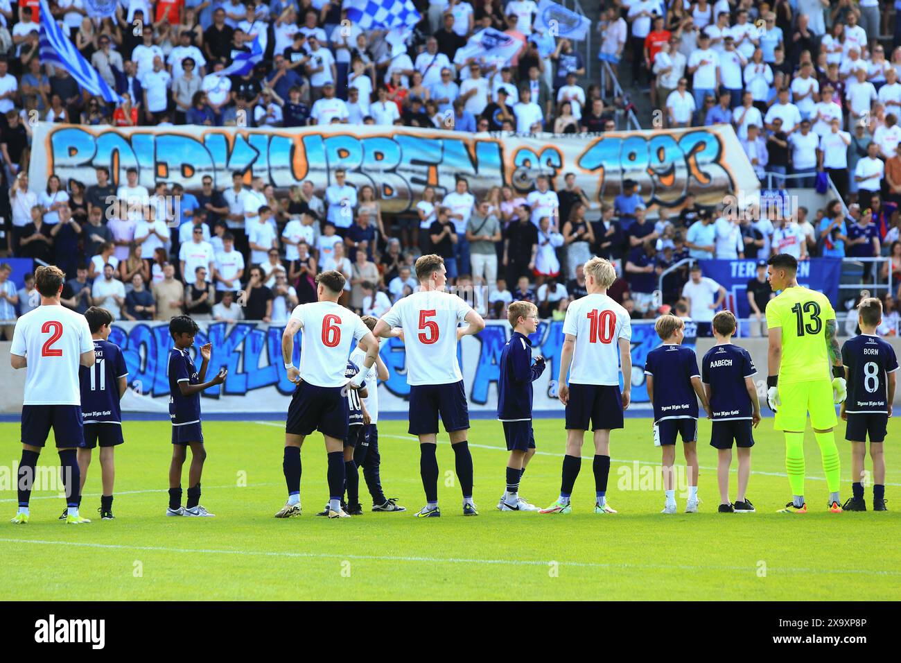 Copenhagen, Denmark. 01st, June 2024. The players of B.93 line up for ...