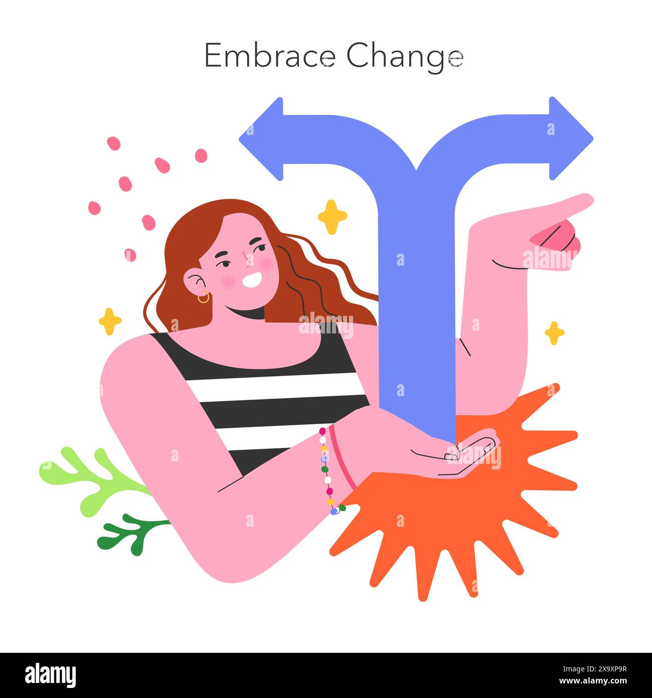 YOLO concept. Joyful person choosing a path and embracing life's ...