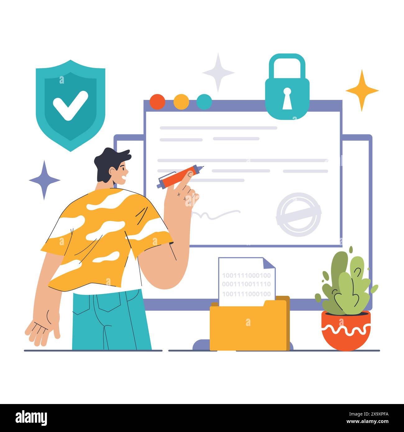 Data encryption. Personal information, internet access or database ...