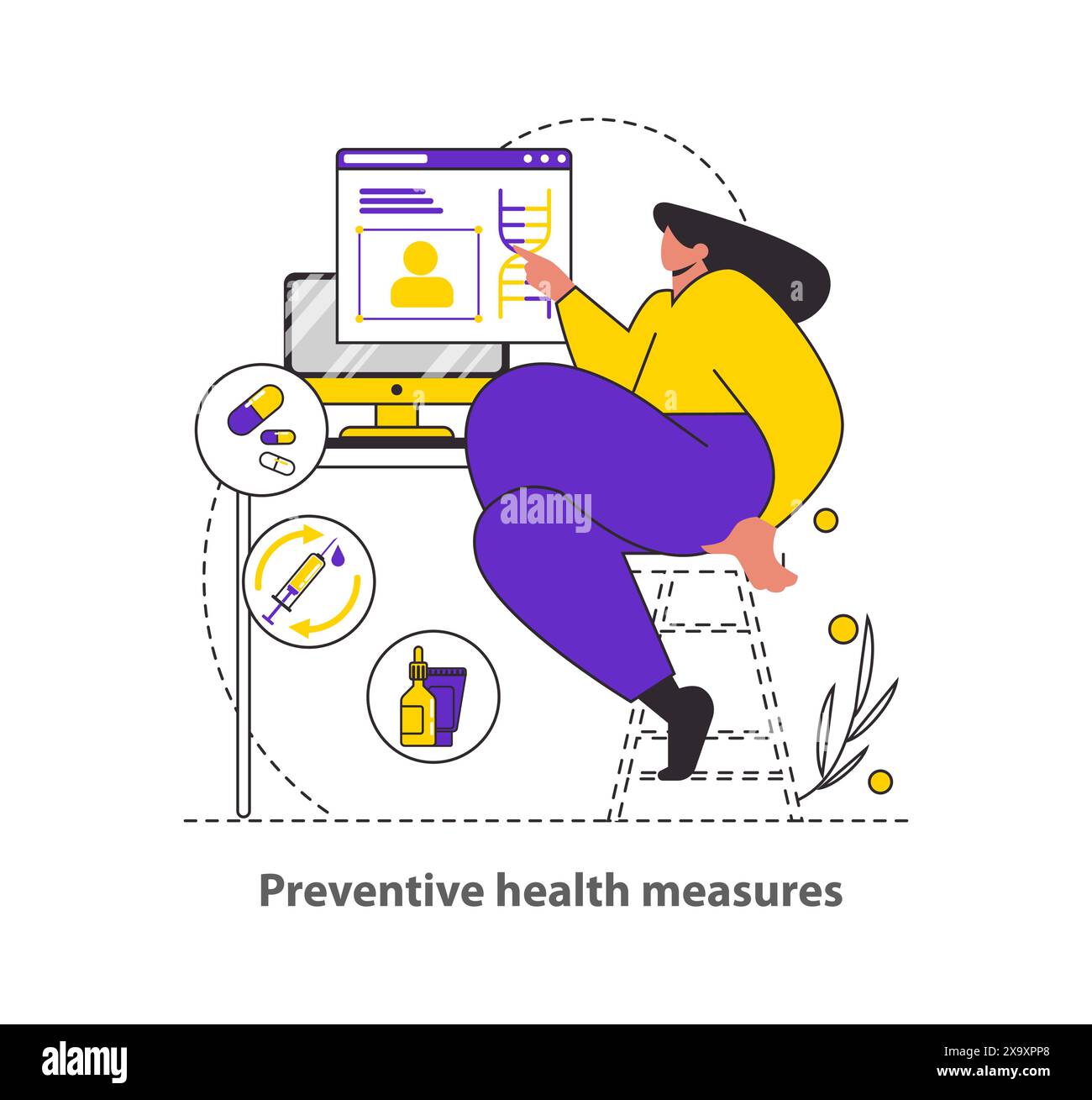 Preventive Health Measures concept Showcases health monitoring through ...