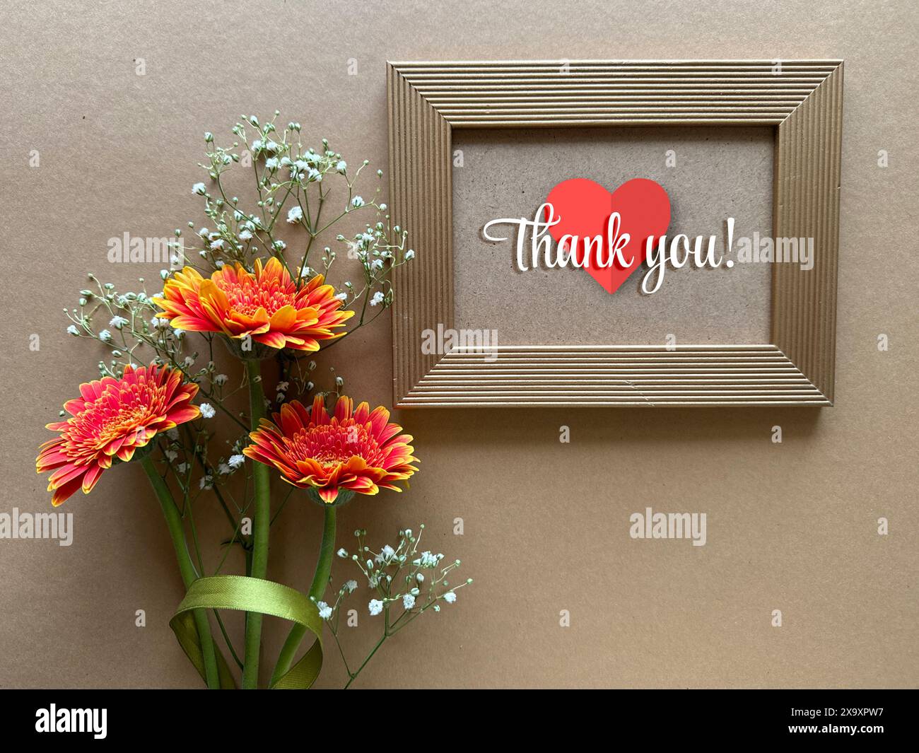 Colorful Flowers with Thank You Message in Rustic Frame Thoughtful ...