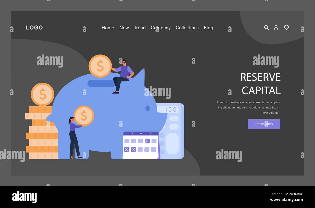 Reserve Capital dark or night mode web, landing. Illustrates the ...